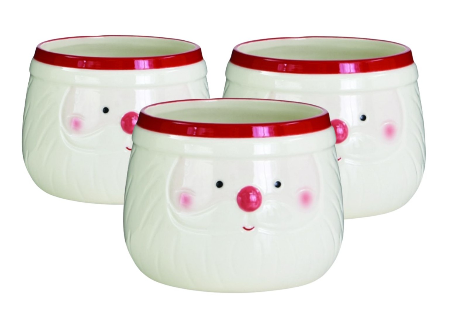 12 Piece Santa Face Pottery - Unique Designs